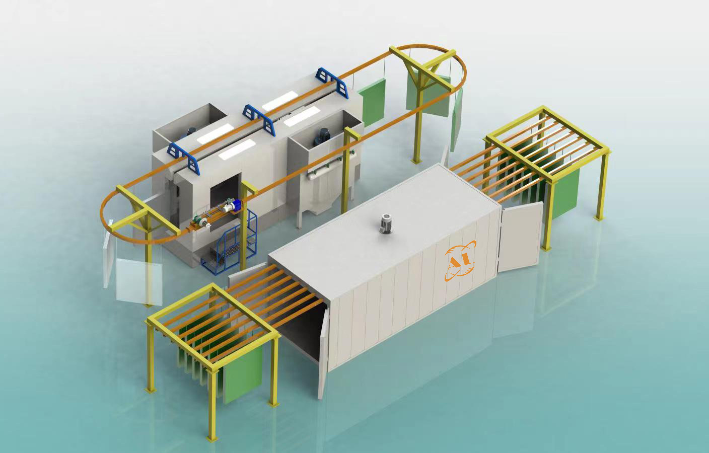 Ailin Batch Type Powder Coating Plant Semi-Automatic Powder Paint ...