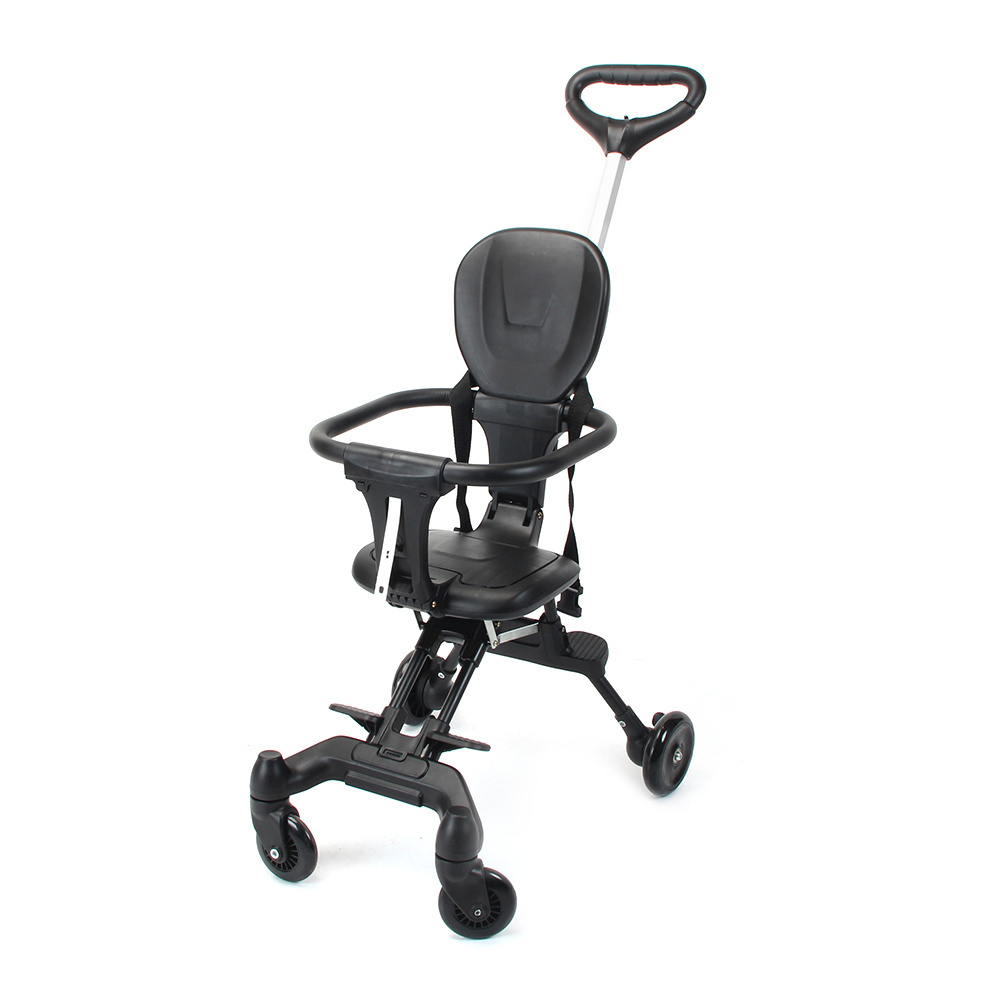 Plastic four wheels compact folding pram baby stroller with seat ...