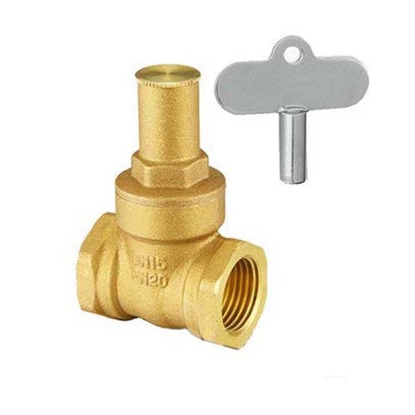 Brass Gate Valve with Key for water Oil Gas Lockable gate brake valve ...