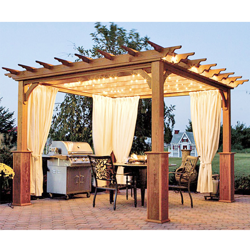 Four season garden gazebo tent arbour wood plastic composite wpc ...