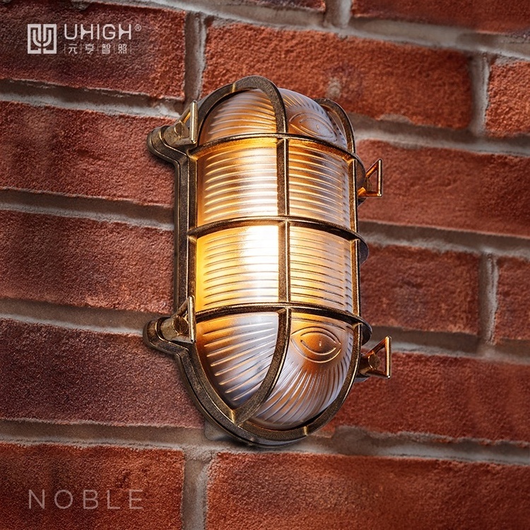 Brass Bulkhead Wall Light Vintage Retro Wall Sconce Industrial Lighting ...