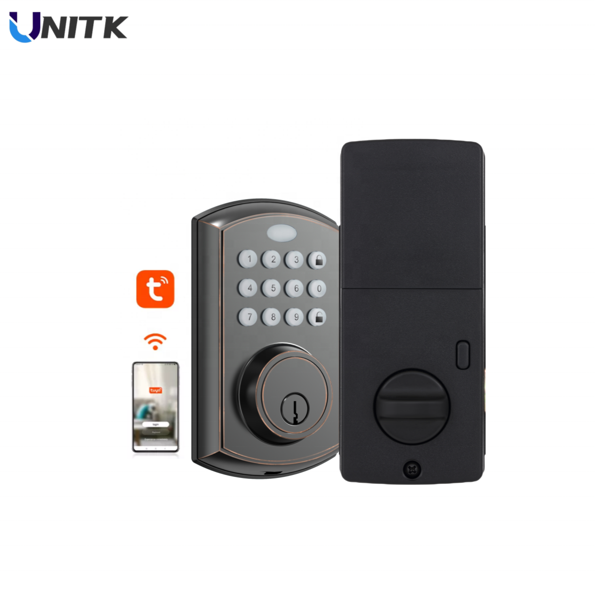 keyless digital cylinder smart card door lock with tuya lock smart app ...