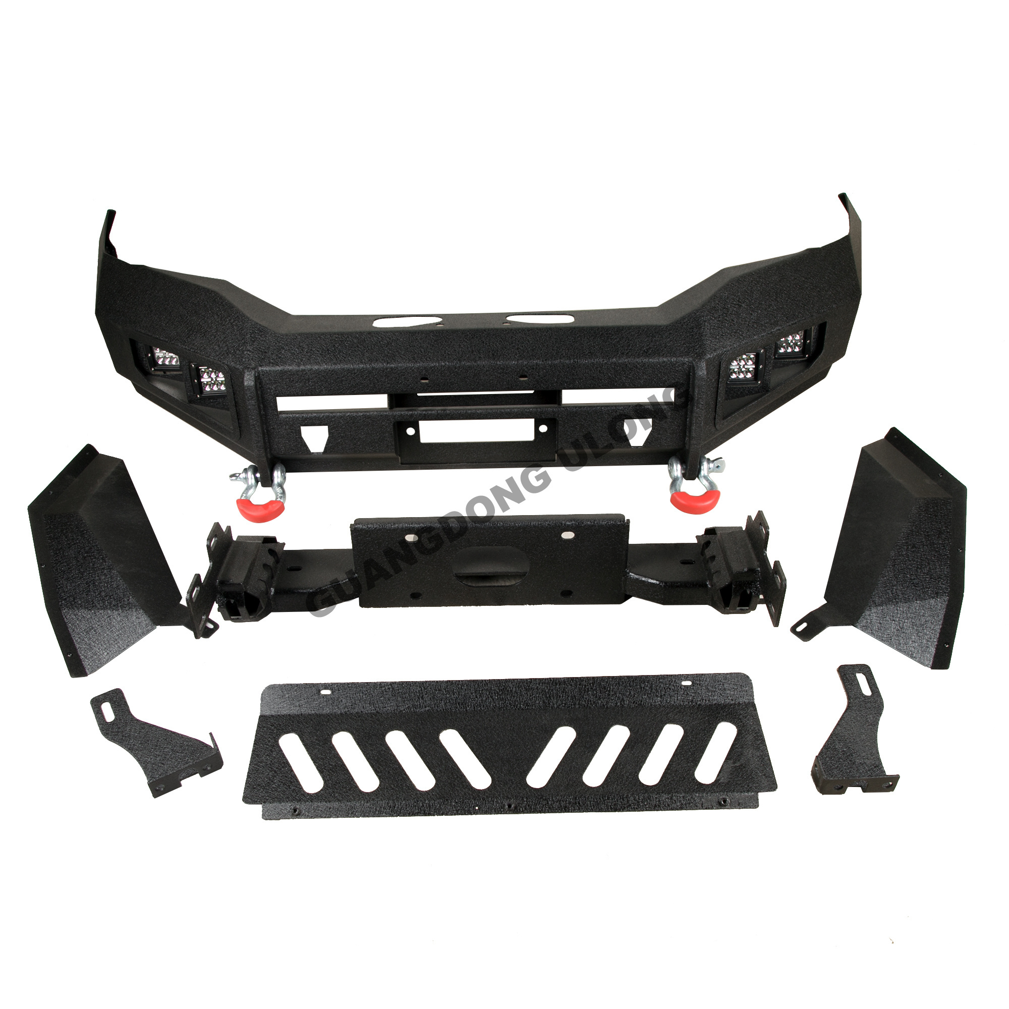 Heavy Duty Steel Front Bumper with LED Guard Plate for Toyota Hilux VIGO 2012 2014 Winch Bumper 4x4 Accessories BestSuppliers
