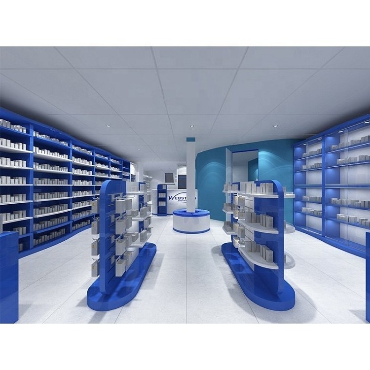 Wooden pharmacy shop interior design, pharmacy display cabinet ...