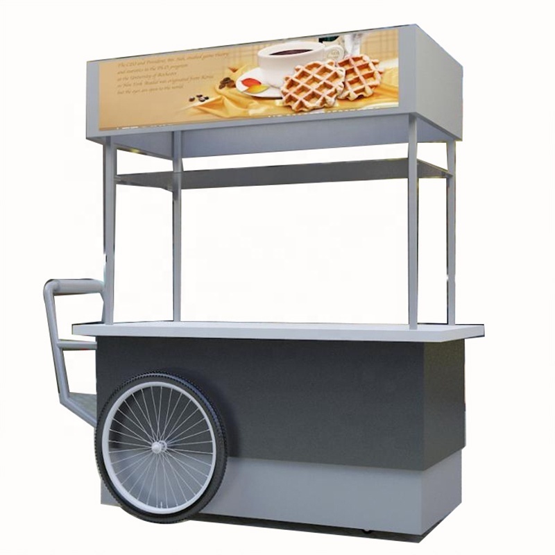 Outdoor food cart wooden food display kiosk trailer retail snack stand ...