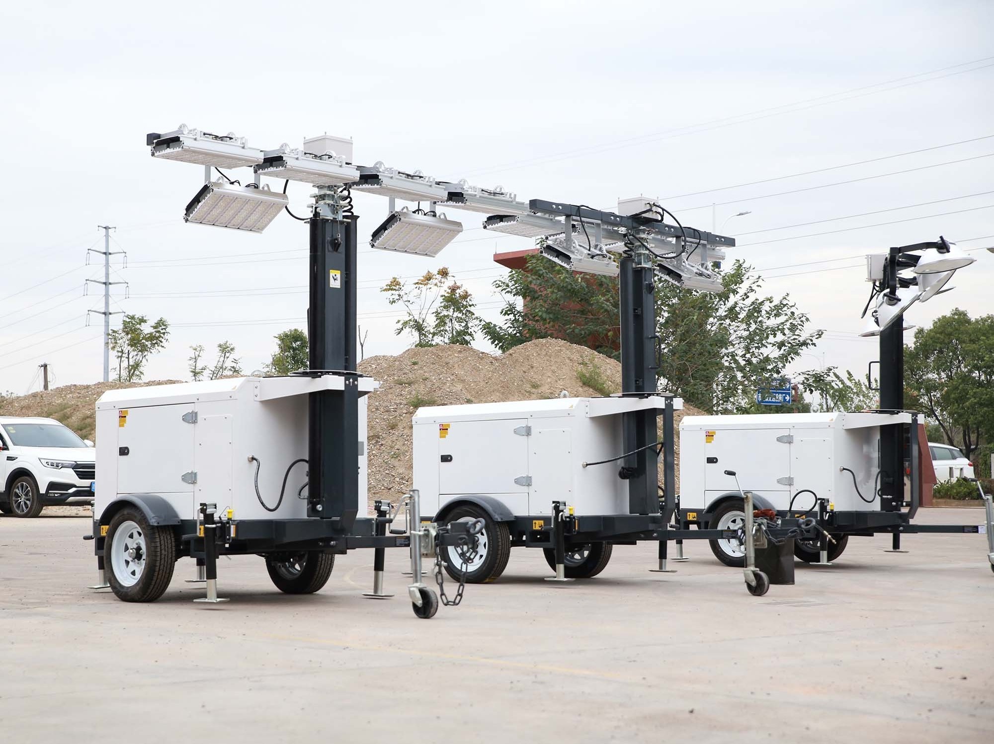 Led Lights Diesel Lighting Tower for Sports Event 8 M High Mast Light ...