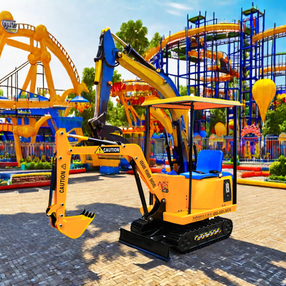 Electric Ride-On Mini Digger for Kids 360 Rolling Car for Indoor and ...