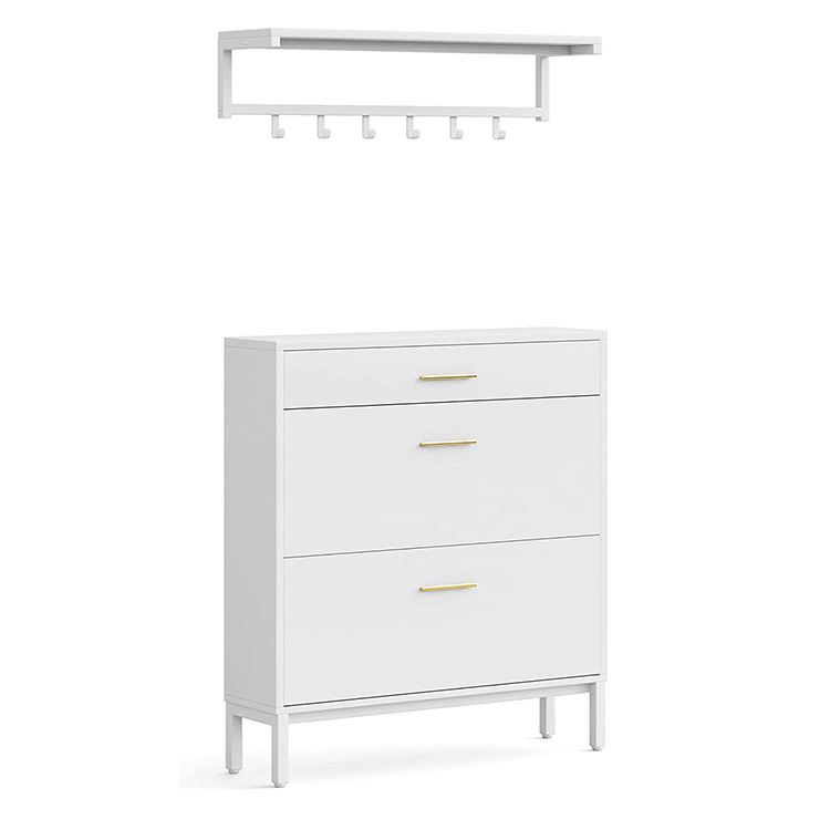 Vekin Home Furniture 2 in 1 Design Shoe Rack Coat Rack Family Shoe Rack Hallway Shoe Cabinet ...