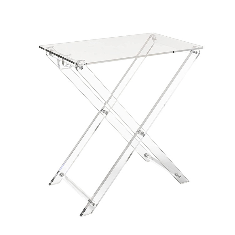 Vekin TV Tray Acrylic Folding TV Tray Table Foldable Furniture Modern Small Desk Easy Assembly ...
