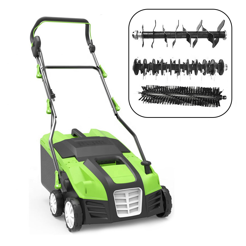 VERTAK 1800W Electric 2 in 1 Garden Scarifying Machine Hand Push Lawn ...