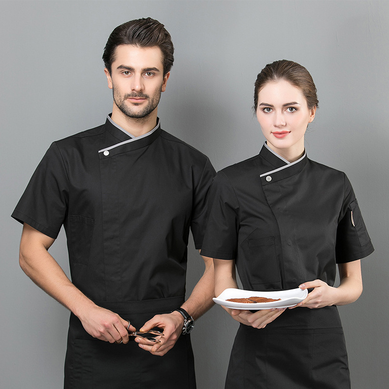 Custom restaurant hotel men and women fitted kitchen jacket white ...