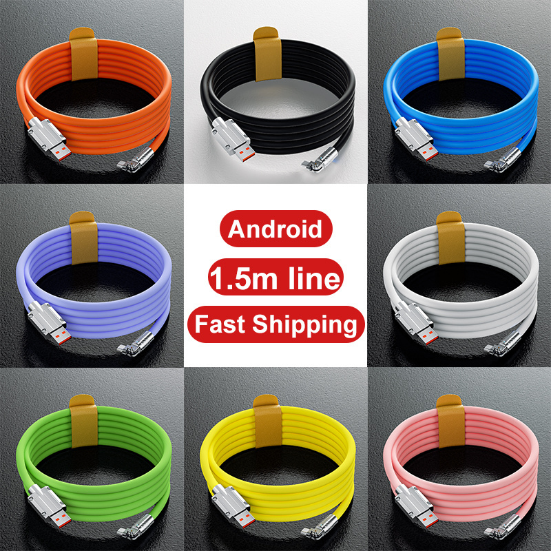 Heavy Duty Unbreakable Silicone Transfer Type C To Type C Cable Cord 6A ...