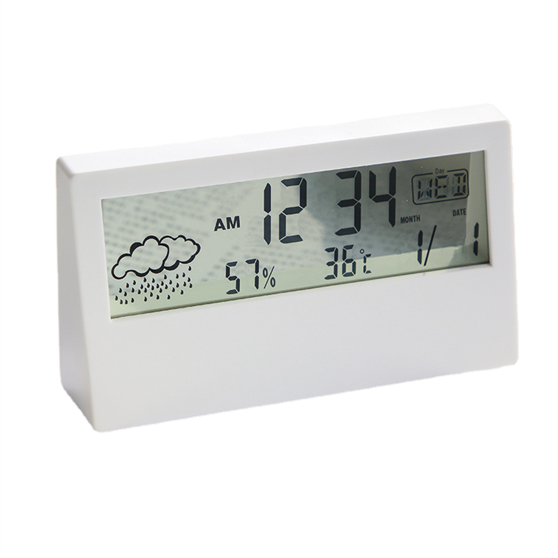 Cross-border hot temperature and humidity meter clock weather display ...