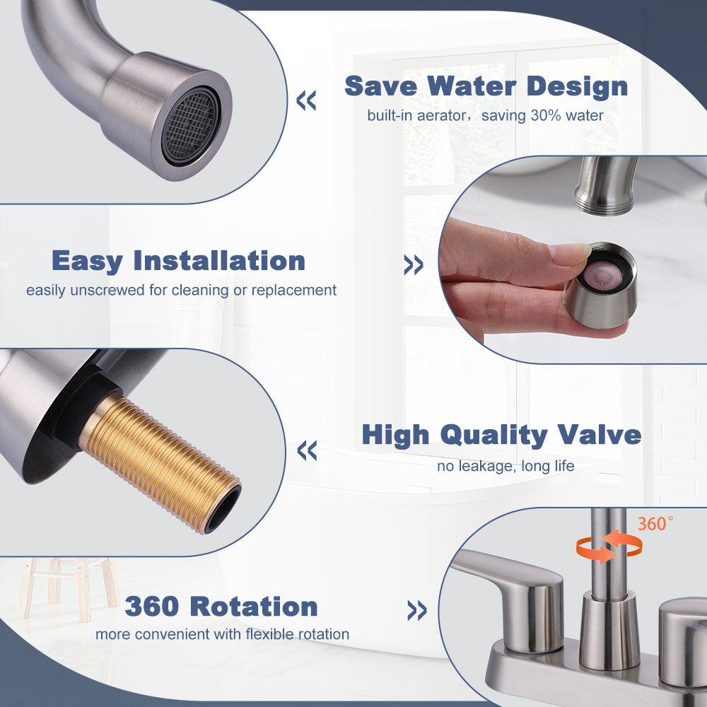 Deck Mounted Loo Faucet Dual Handle Faucet Bathroom Wash Basin Mixer ...