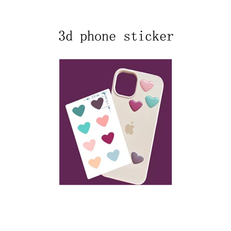 custom 3d epoxy sticker heart vinyl decoration stickers for phone ...