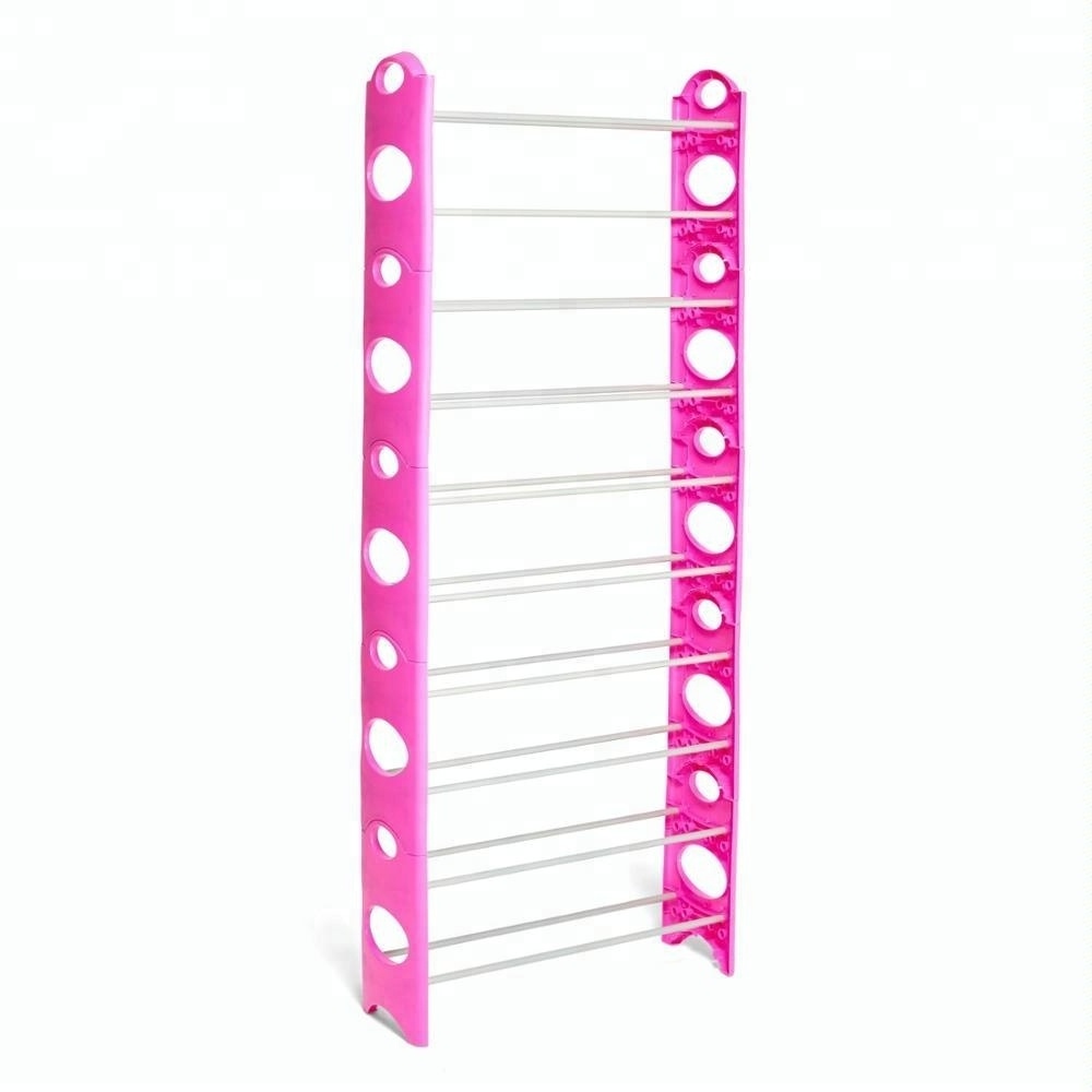 Plastic 8 Tier Free Standing Shoe Rack Stand Storage Organiser Shelf ...
