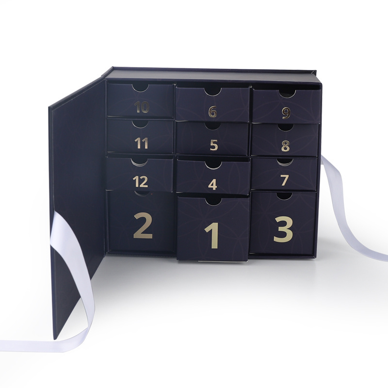 advent calendar box 12 days luxury custom rigid cardboard calendar gift ...