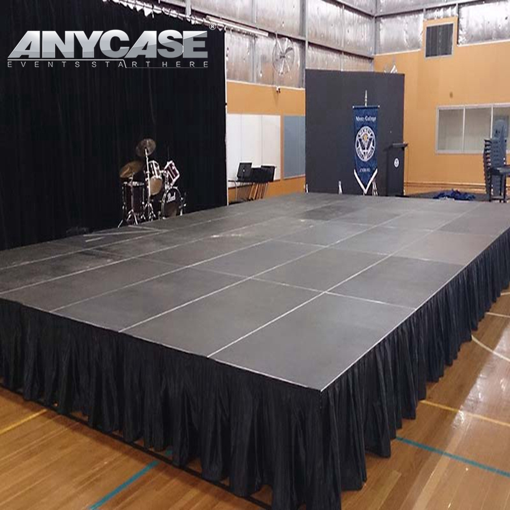 ANYCASE 18mm Plywood Podium School stage Black skirting event mobile ...