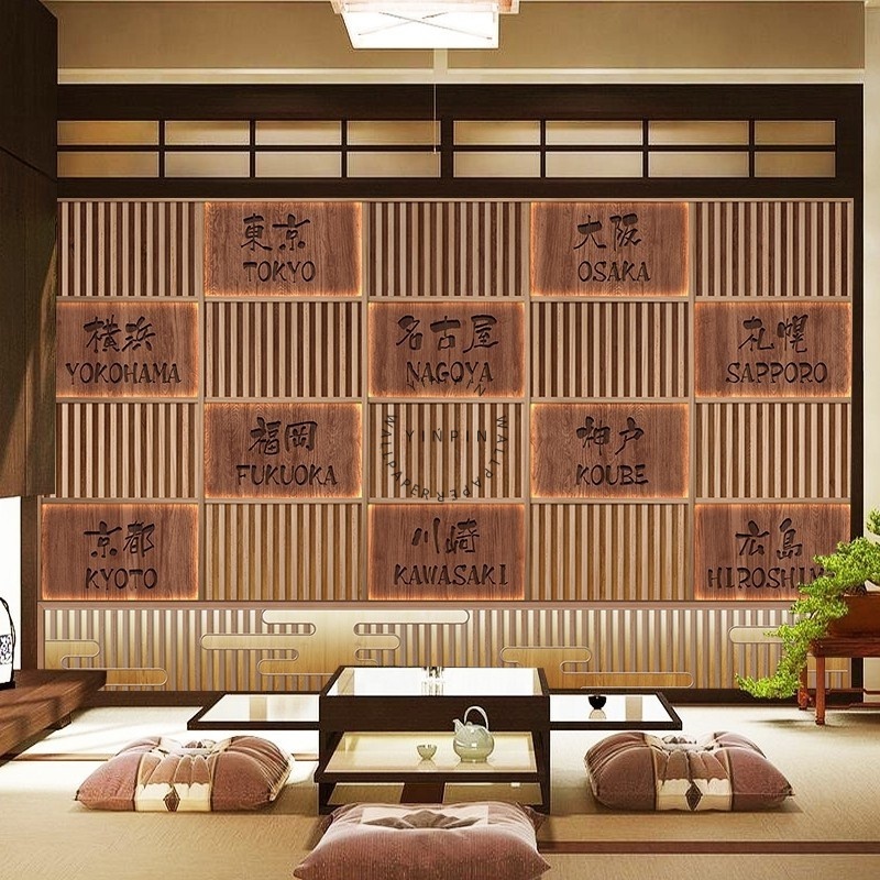 Japanese style izakaya place name signs 3d wall paper mural art ...