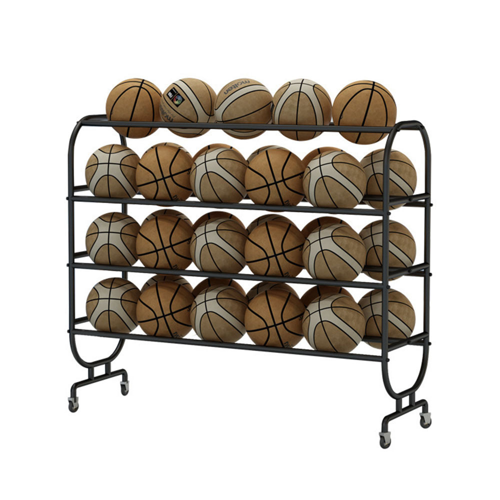 Basketball Rack Garage Ball Storage Stand 4-Layer Sport Equipment ...