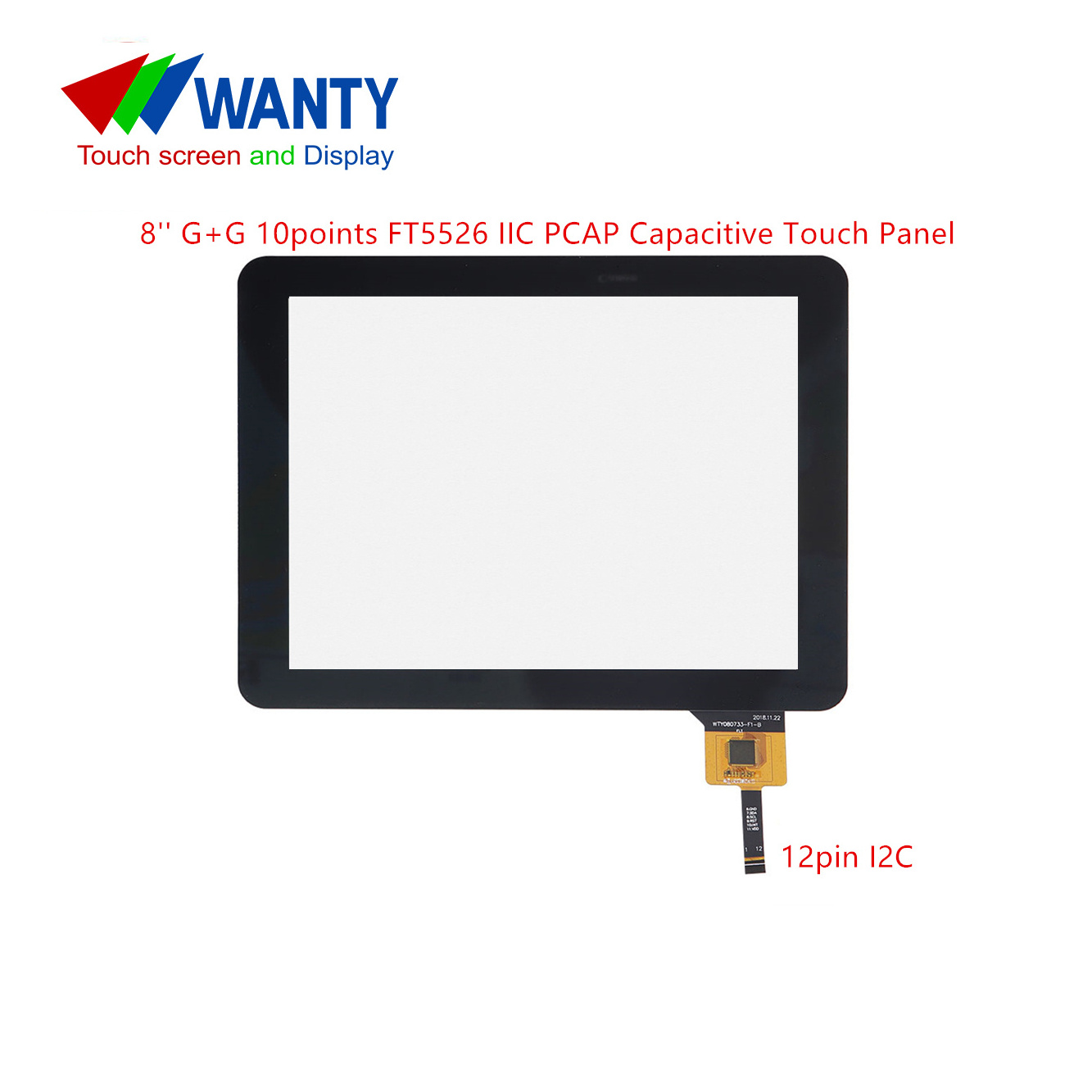 8 Inch GT9721 Capacitive Touch Screen I2C Interface 5 Points Touch ...