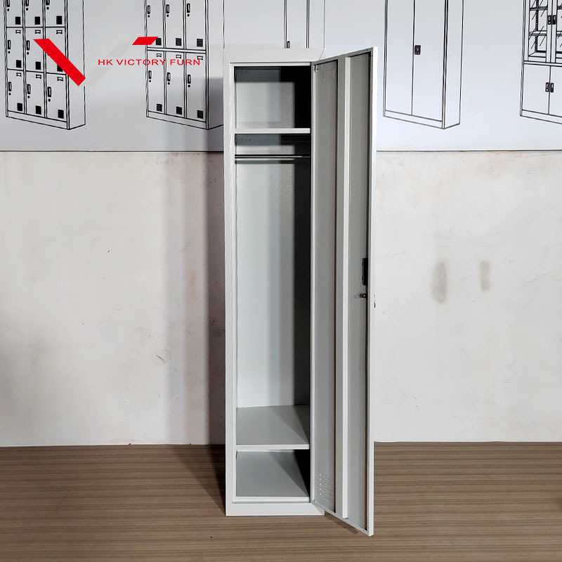 Single Door Steel Wardrobe Cabinet stainless steel Clothes storage ...