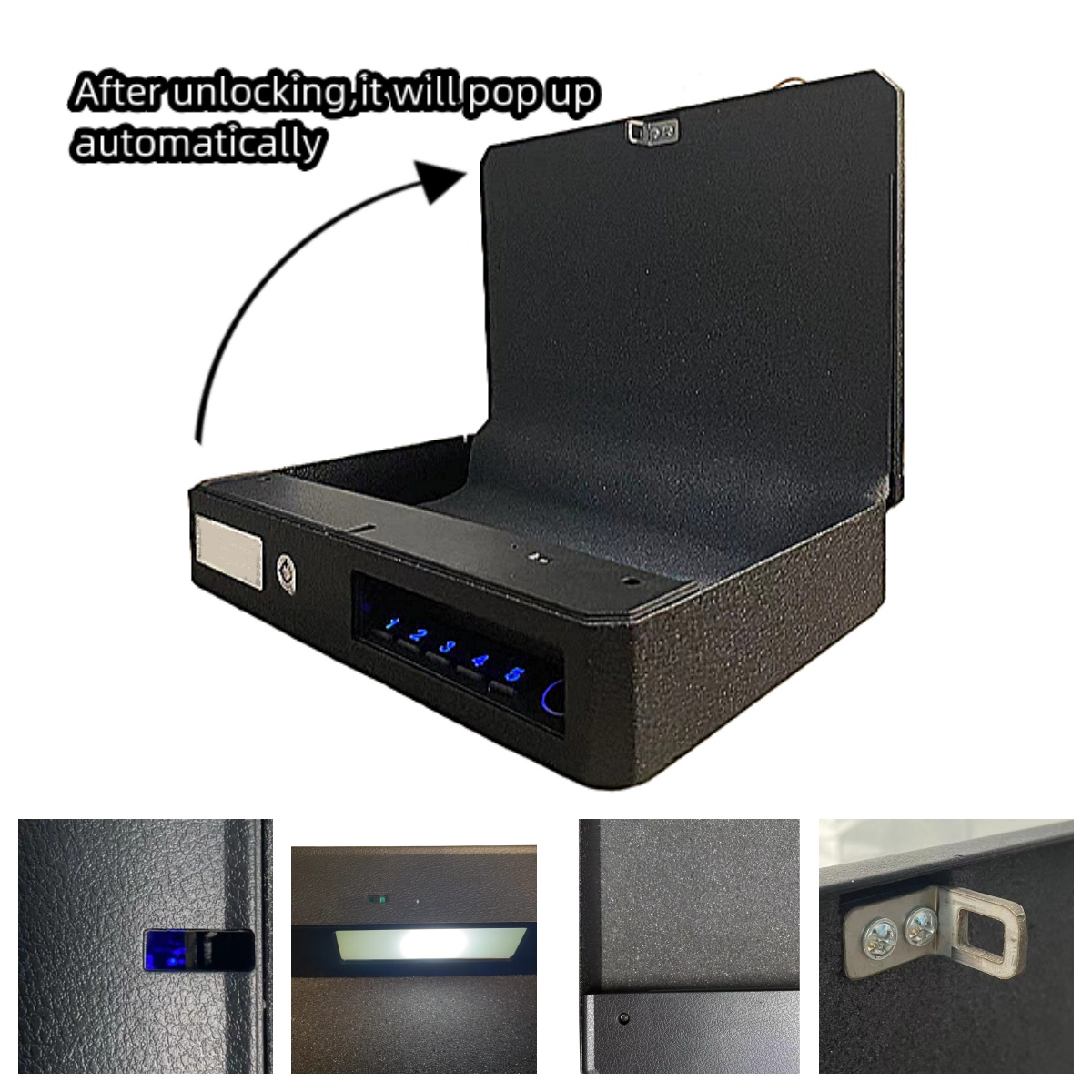 Small Home Hidden Fingerprint Password Gun Safe with Secret Safe Box ...