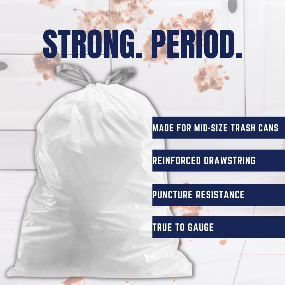 Custom disposable dustbin pe plastic black white drawstring handle ...