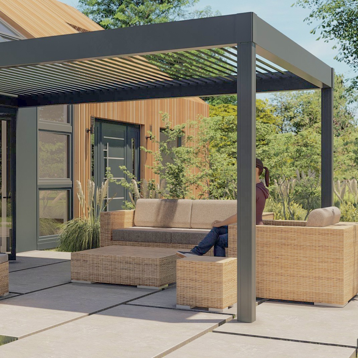 Modern Outdoor Yard Terrace Factory Canopy Electric System Adjustable ...