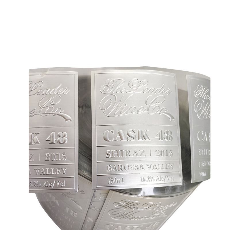 ODM LOGO metal label custom metallic stickers embossed metal sticker ...