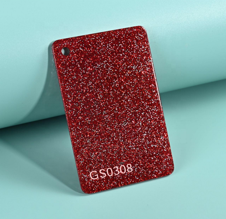 1/8 Inch Thick Colorful Cast Flakes Chunky Glitter Acrylic Sheet For ...