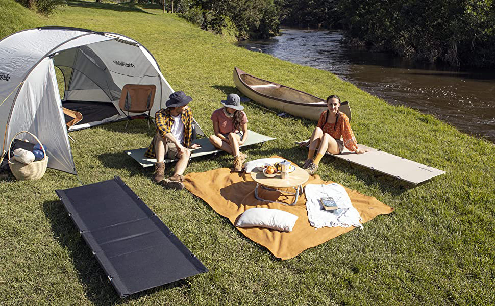WOQI Adjustable 4 Position Reclining Folding Chaise Lounge Chair portable camping bed with Pillow BestSuppliers