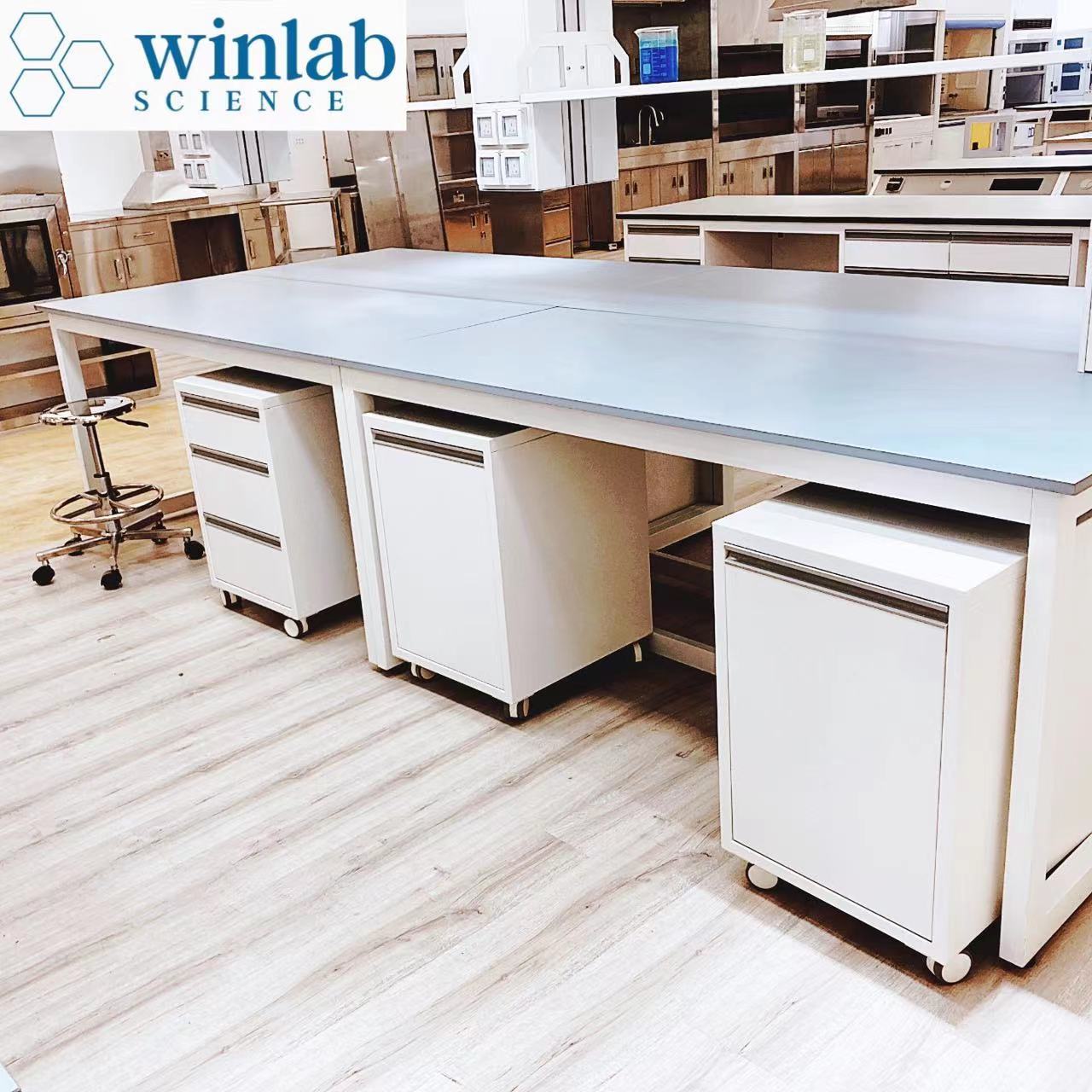 Modern Used Lab school Furniture Lab Bench with Mobile Cabinet School ...