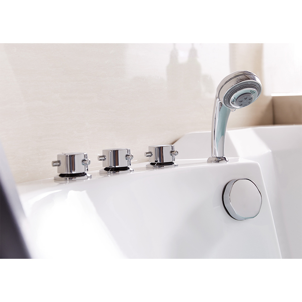 Corner massage tub whirlpool bathtub for 2 person acrylic triangle hot ...