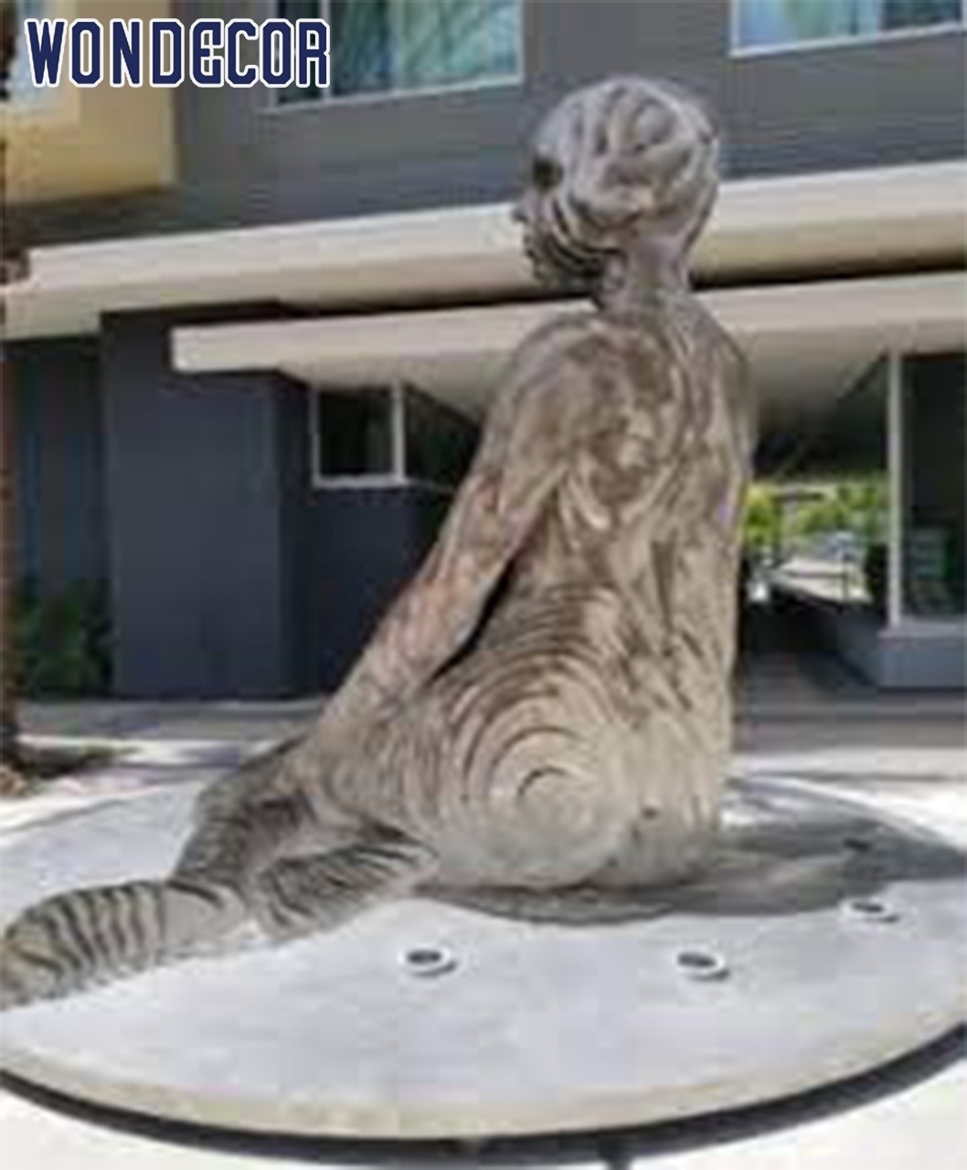 WONDECOR large outdoor abstract metal garden vanishing sculpture modern stainless steel woman ...