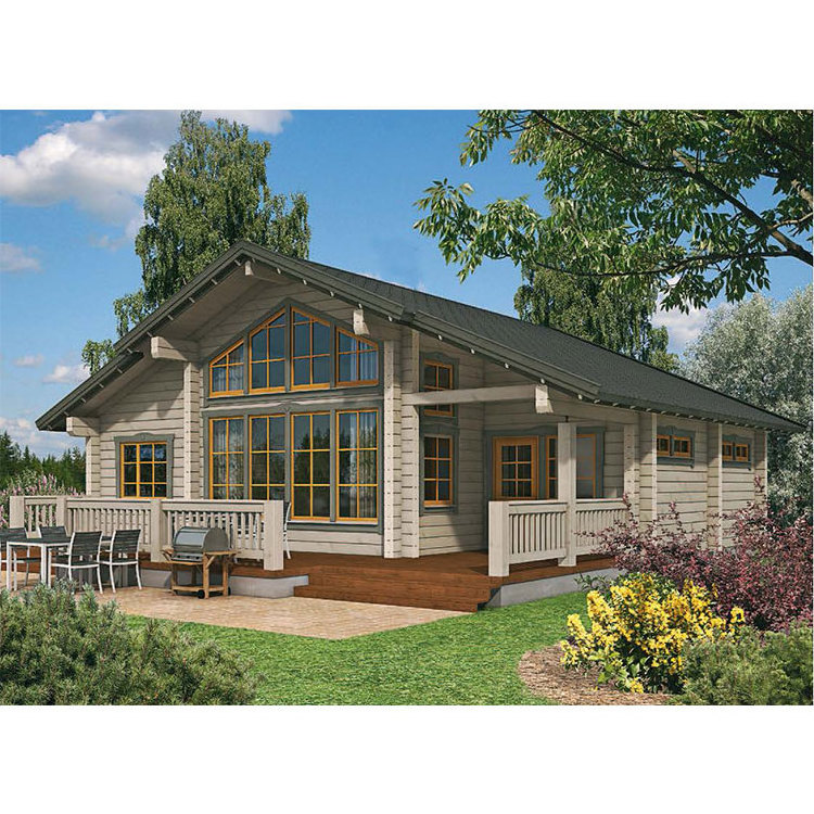 Low cost luxury modern tiny prefabricated glass house prefab log house ...