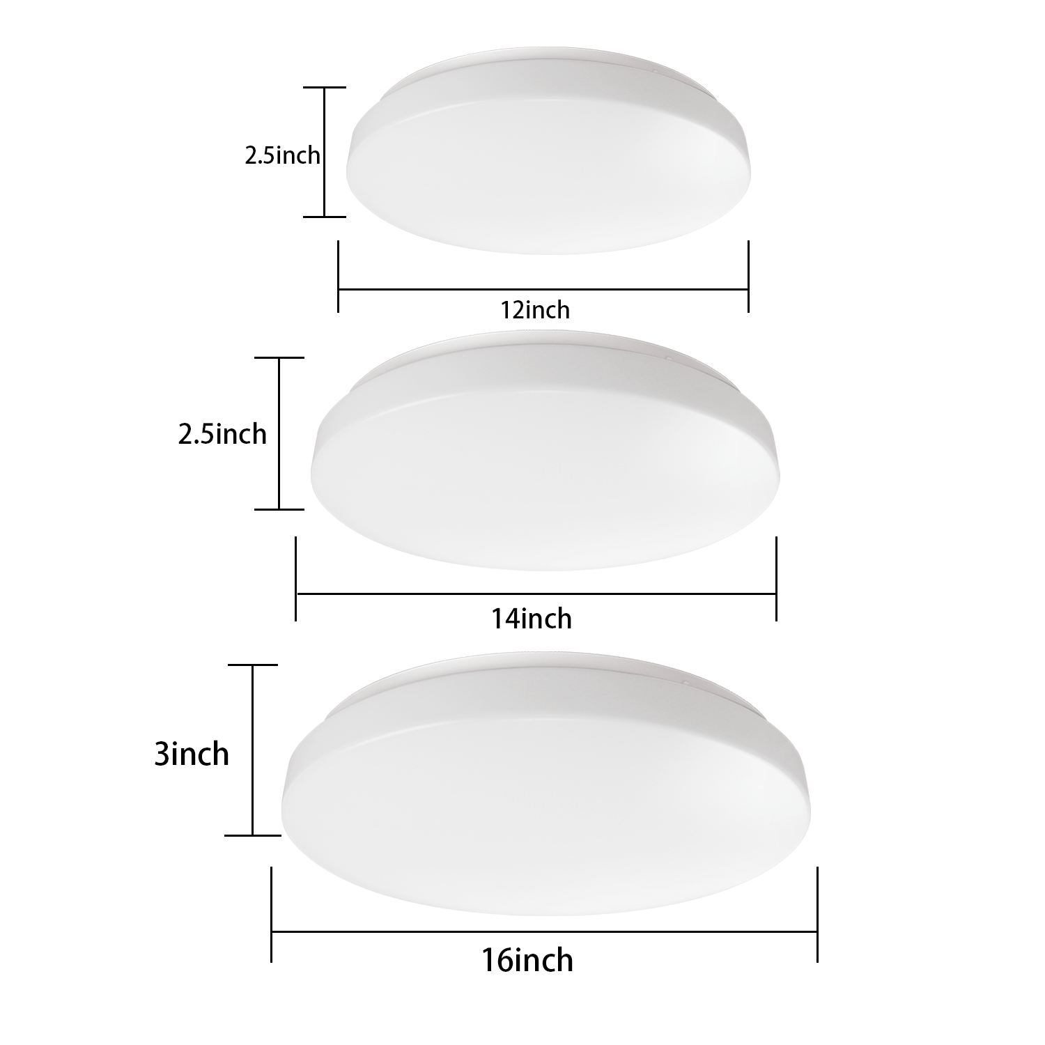 Worbest 14Inch 3CCT Adjustable Smooth Dimming LED Flush Mount ETL ...