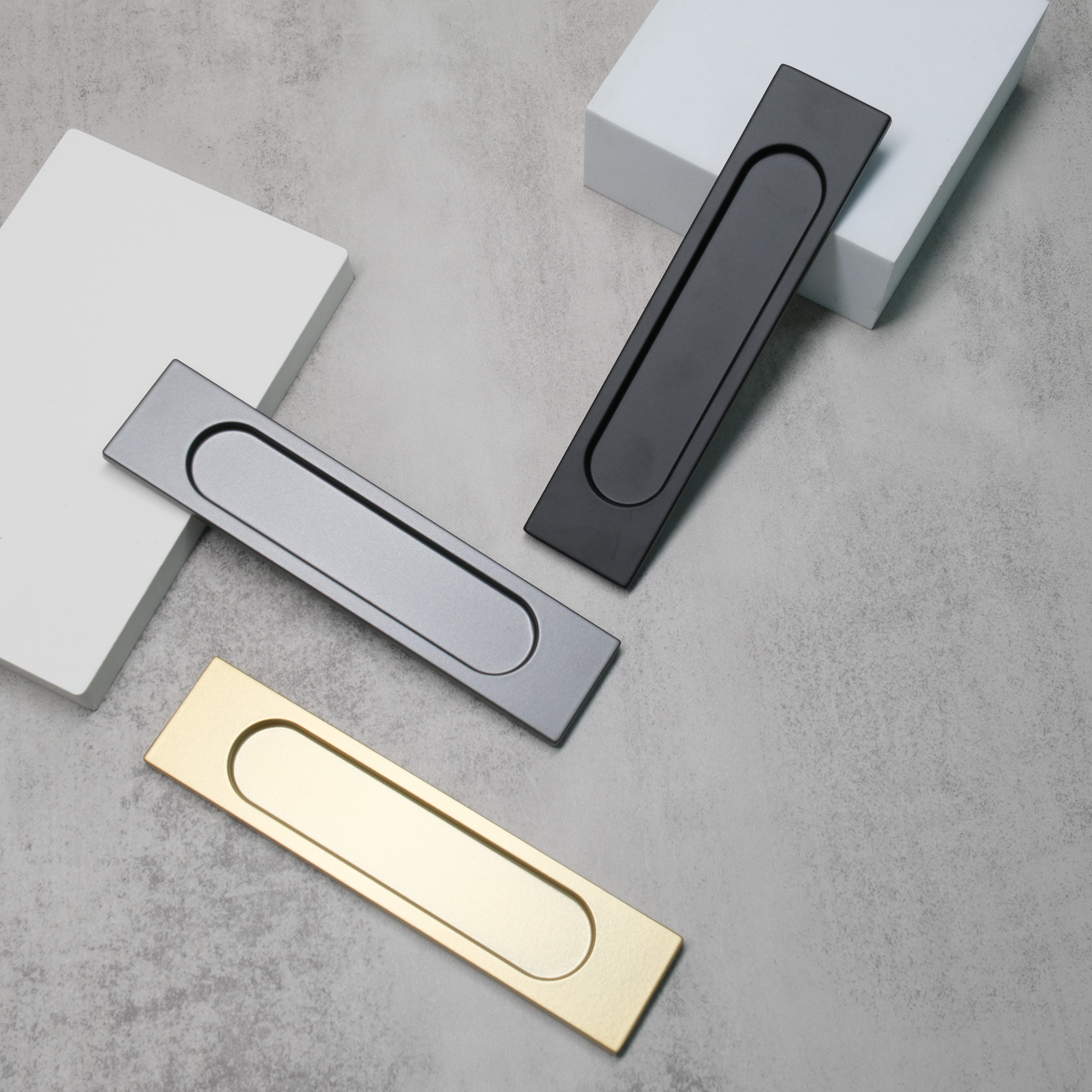Aluminum Alloy Cabinet Handle Oval Handles Flush Pull Punch Free Handle ...