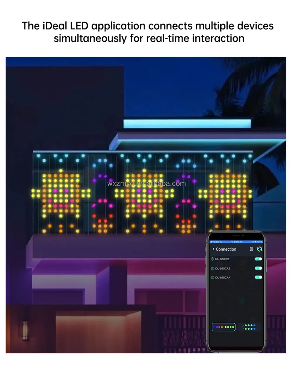 LED RGB Fairy Light Bluetooth App Smart Curtain Lights DIY Picture ...