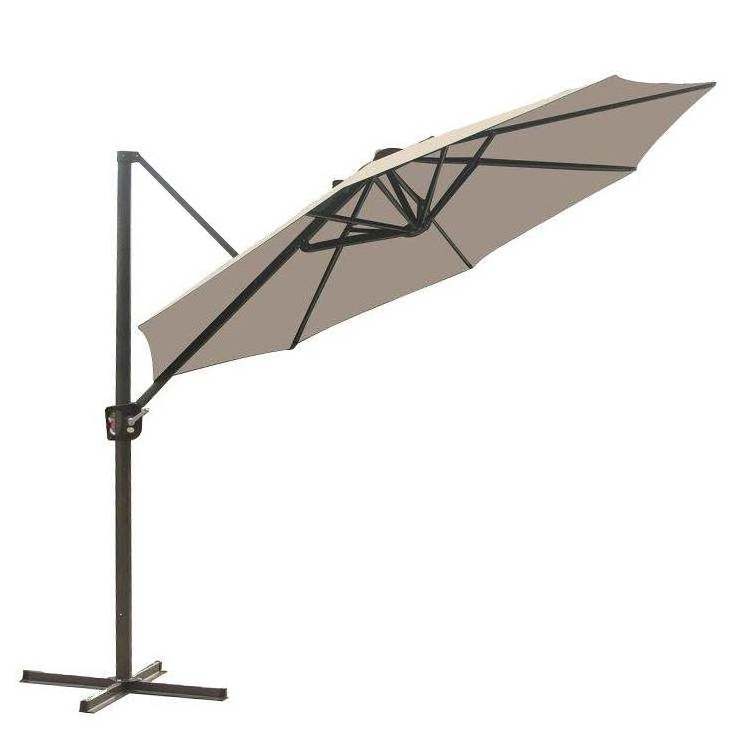 10 ft Cantilever Outdoor Patio Umbrella with Base Stand Rotate and Tilt Mini Roma parasol garden ...