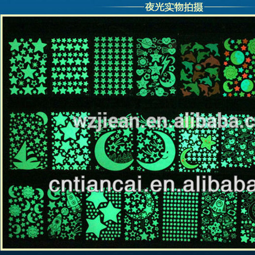 Fluorescent alphabet letter sticker glow in the dark sticker wall ...