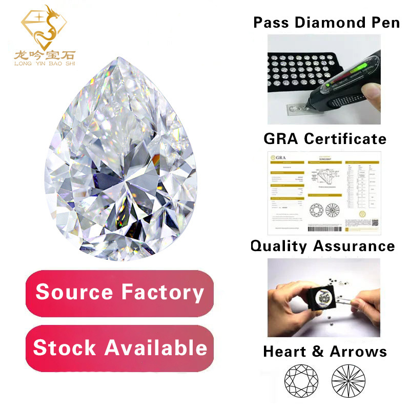 Factory Sale VVS1 GRA CERTIFIED VVS Quality Moissanite Stone Pear Loose Moissanite BestSuppliers