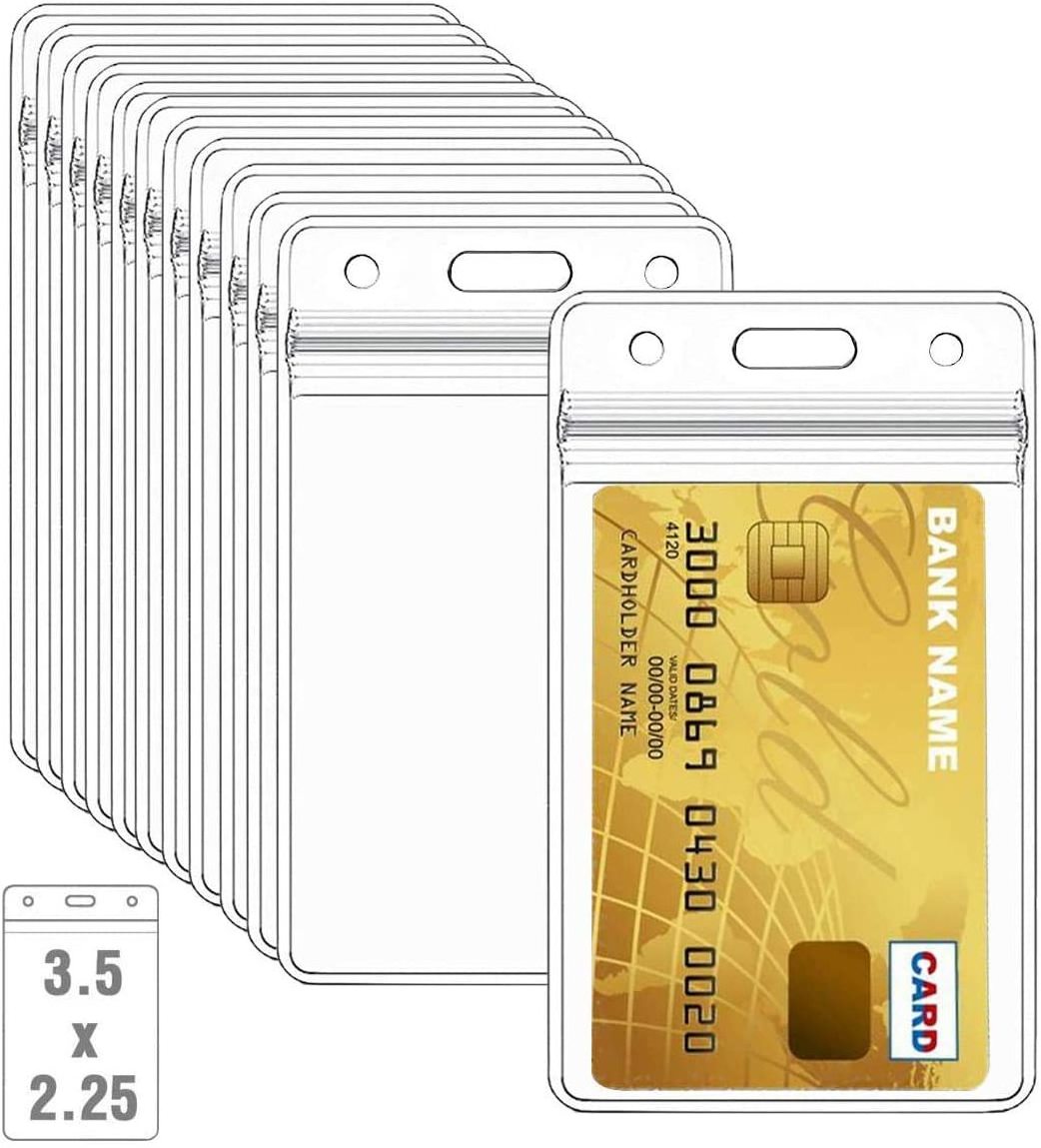 Clear Transparent Plastic ID Card Name Badge Holder, PVC Vertical ...