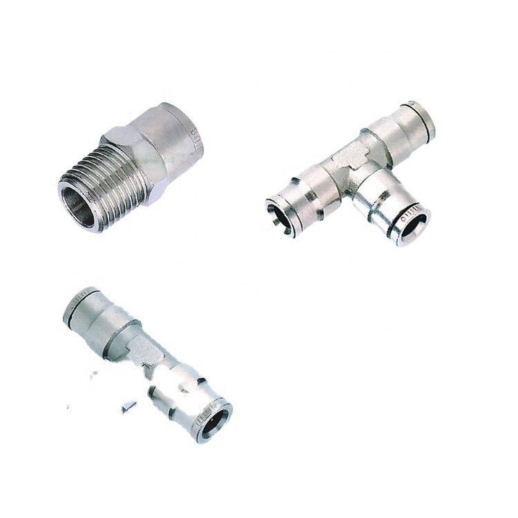 Metal Pneumatic Connectors Push in Fittings One touch fittings Air ...