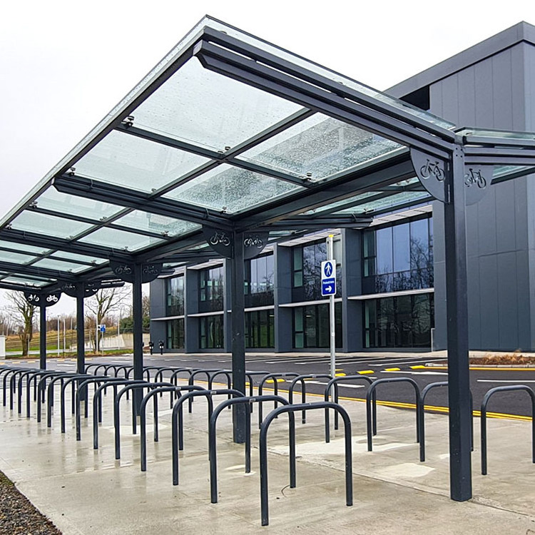 Individual cycle stands shelter racks simple bus stop shelter outdoor ...