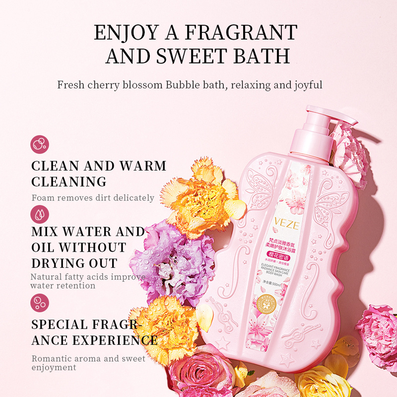 VEZE Korean Cherry Blossom Perfume Moisturizing Whitening Body Wash ...