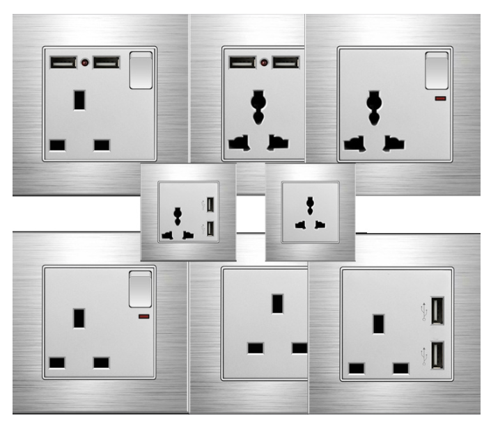 UK sockets and switches electric switch board wall with usb socket ...