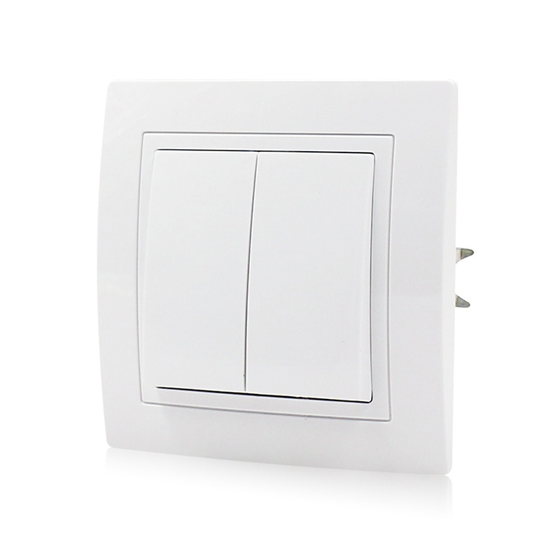 Modern PC Panel Brass Contact 10A 250V Double Gang Wall Switch European ...