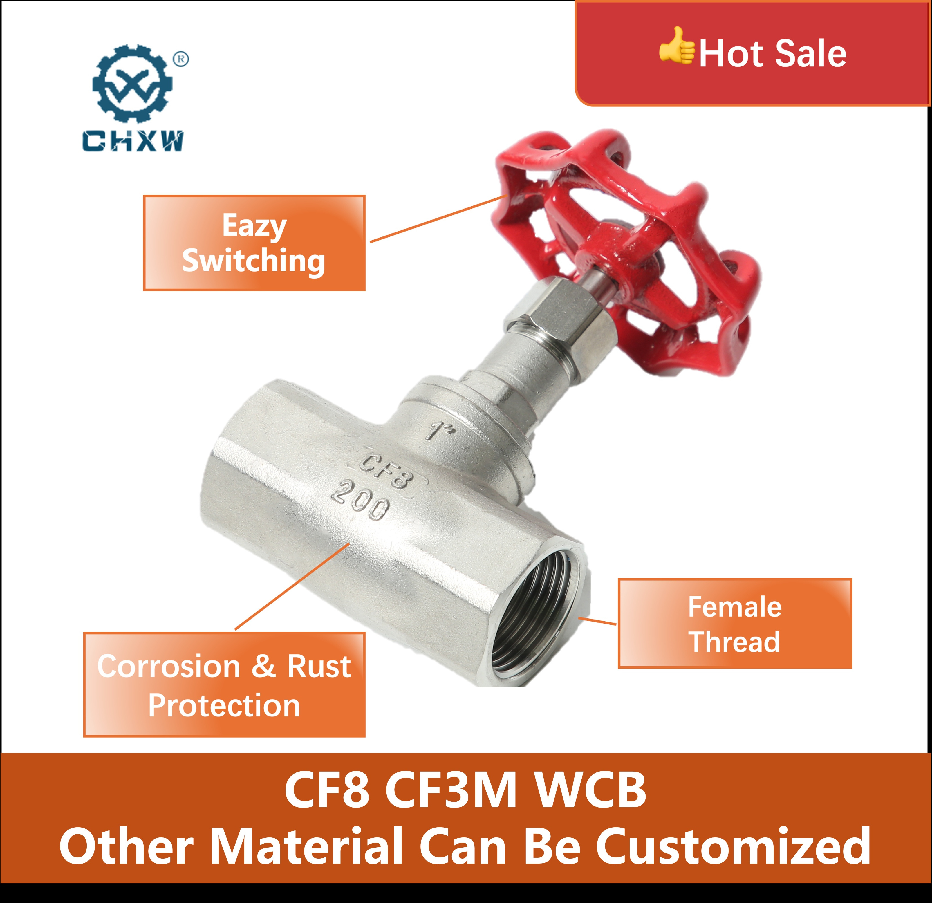 Sanitary Grade Dn25 Dn6 Pn16 Female Threaded Stop Valve In 304 316 ...