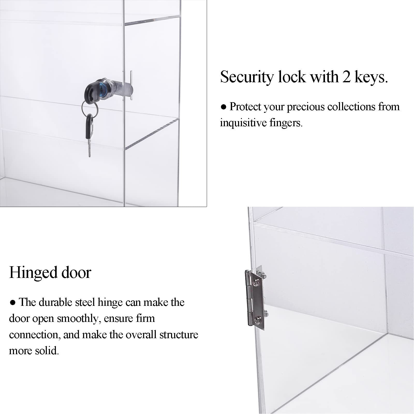 Customized 3-Shelf Acrylic Display Case, Countertop Locking Organizer ...